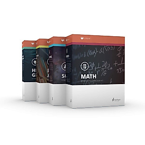 Grade 9 Christian Homeschool Curriculum 4-Subject Set +Teacher Guides Language Arts Math Science Social Studies for Homeschooling 9th Alpha Omega Lifepac