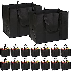 Set of 16 Reusable Grocery Bags Extra Large Super Strong Heavy Duty Shopping Tote Bags with Reinforced Handles