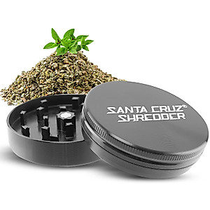 Santa Cruz Shredder Metal Herb Grinder Knurled Top for Stronger Grip 2-Piece 2.7" (Grey)