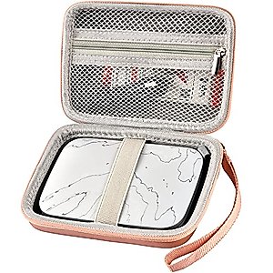 Case Compatible with HP Sprocket Select Portable/ 2nd Edition Instant Photo Printer, Travel Carrying Organizer Holder Fits for Zink Photo Paper, USB Cable and More Accessories(Box Only) - Rose Gold
