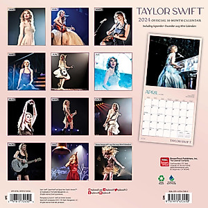 2024 Brown Trout Monthly Square Wall Calendar, 12" x 24", Taylor Swift, January To December 2024