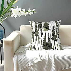 White Trees Camo Pattern Decorative Pillow Cover - Soft and Versatile Cushion Case for Home Décor and Car Seats