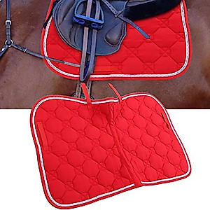 Horse Saddle Pad, Horse Saddle Mat, Double Rope Breathable for Horse Equipment Racecourse Saddle Mat Racetrack(red)