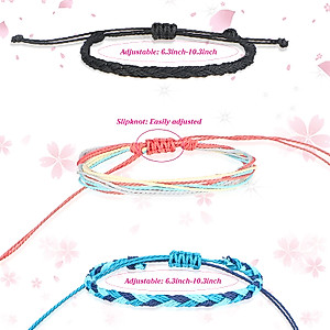 Hicarer 33 Pieces Summer Rope Bracelet Set for Women Adjustable Friendship Bracelet Handmade Braided Beach Ankle Bracelet Jewelry (Elegant Style)