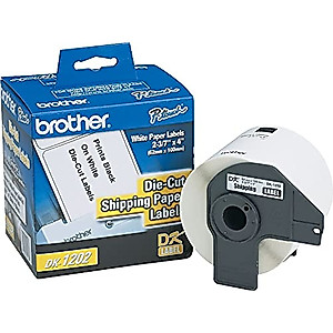 Brother Dk1202 Die-Cut Shipping Labels, 2-2/5-Inch X 3-9/10-Inch, White, 300/Roll