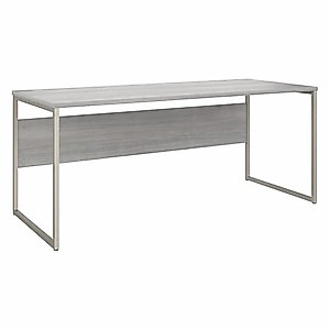 Pemberly Row 72W x 30D Computer Table Desk in Platinum Gray - Engineered Wood
