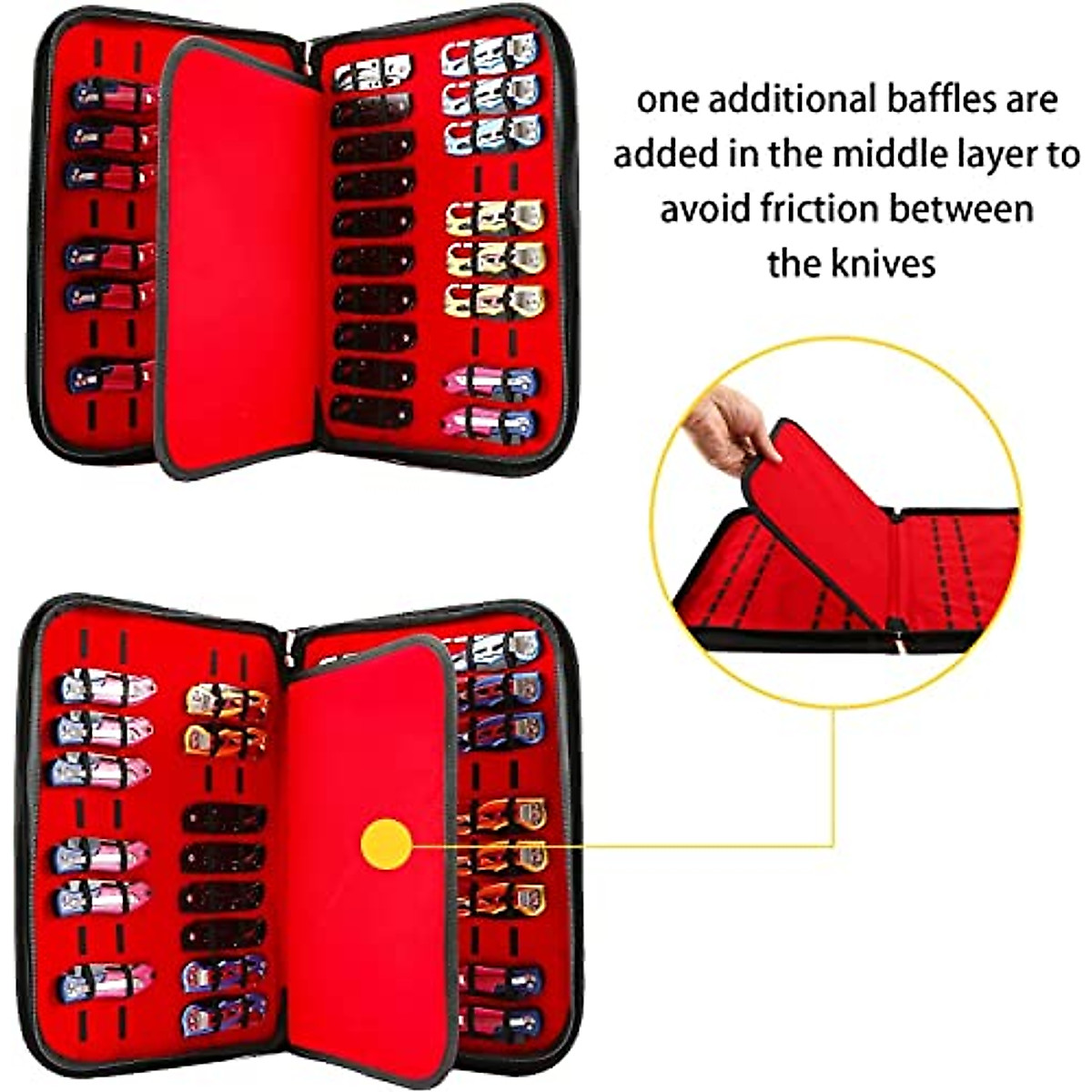 Pocket Knife Storage Case, Folding Knife Pouch Carrier Holder,40 Slots Small Knife Carrying Cases,Versatile Knife Collection For Survival, Tactical, Outdoor, EDC Mini Knife