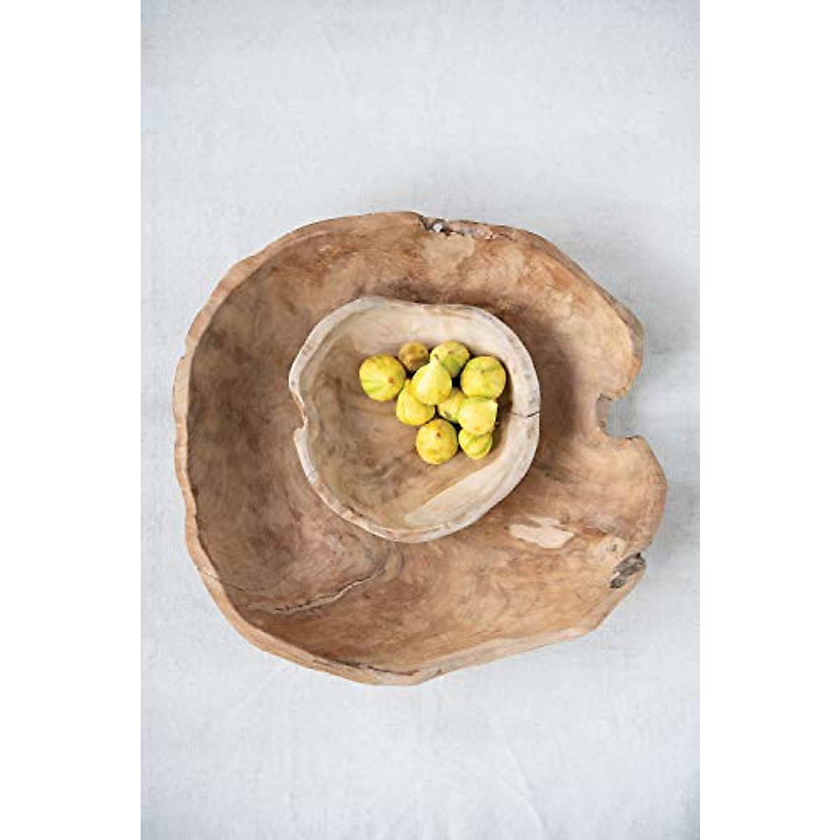Creative Co-Op Teak Wood (Each Will Vary) Bowl, Brown