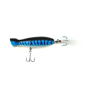 Seasky4.5' Fishing Wood Bottle Style Popper Lure Artificial Bait Wooden baitsocean Tackle for Striped bass Tuna Fishing