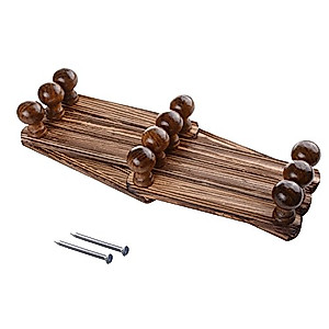 Wooden Expandable Coat Rack,Wall Mounted Hanging Hat/Scarf/Jewelry Hanger for Entrance,Bedroom,Living Room,Utility Hooks Home Decor 10 Hook/Set