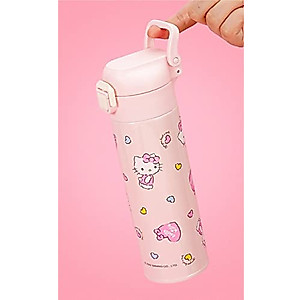 Hello Kitty Stainless Steel Insulated Water Bottle with Handle 500ml- Pink