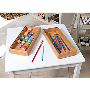 Lipper International 8186S Bamboo Wood Stacking Drawer Organizer Box, 6" x 15"