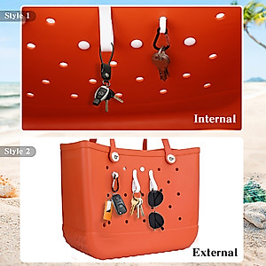 Muswelf 4PCS Accessories for Bogg Bag, Two Styles of Hooks for Bogg Bag, Key Holder for Bogg Bag Hanging Keys, Sunglasses, Headphones and Other Small Items on Your Beach Bag, Convenient and Practical