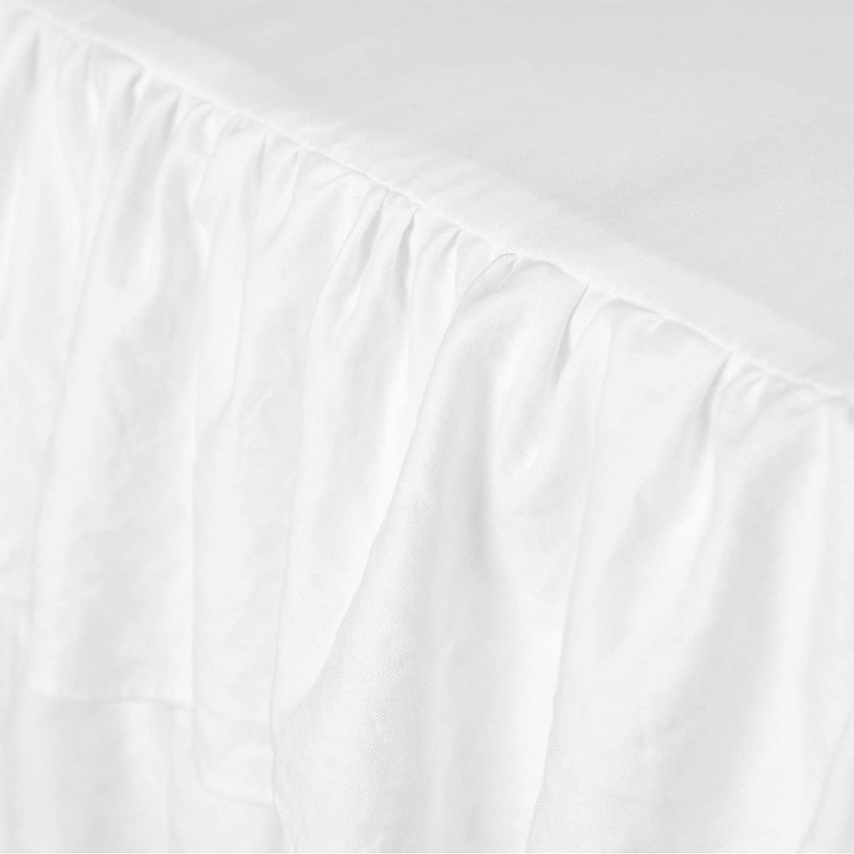 Crib Bed Skirt Dust Ruffle - 3 Tier Split Corners Ruffle Bedskirt - Crib Bedskirts 600TC 100% Natural Cotton - Nursery Crib BeddLing Infants Toddler Bedskirt - 14" Drop (24"x38" - Mini, Chocolate)