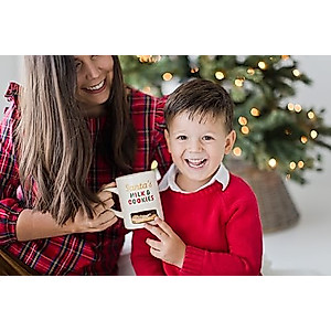 Pearhead Santa's Milk & Cookies Christmas Mug, Holiday Novelty Coffee Mug with Slot for Cookies, Holiday Home Décor, Microwave And Dishwasher Safe, Santa’s Milk & Cookies Mug, 9 Oz