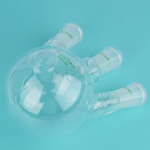 FunChem Three Necks Round Bottom Flask RBF, Glass 3-Neck Boiling Flask with 24/40 Standard Taper Outer Joint (500 mL)