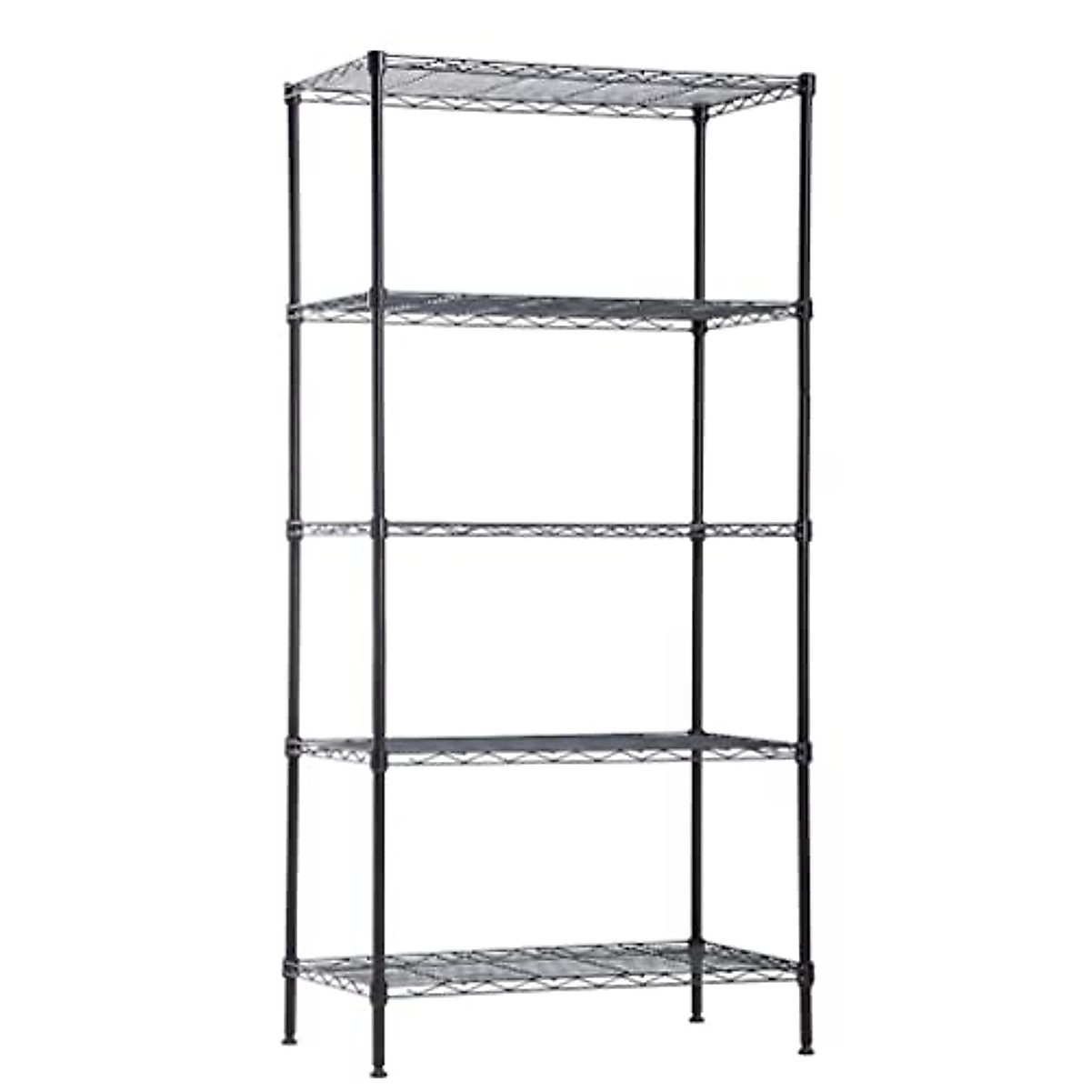 Wire Shelving Unit Metal Shelf Organizer Heavy Duty Wire Rack Storage Unit Rack Utility for Bathroom Office Kitchen (Black, 14" D x 24" W x 60" H)