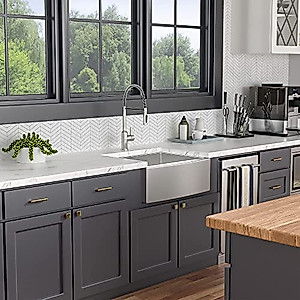 Lofeyo 27 Inch Farm Sink, Stainless Steel Farmhouse Sink Apron Front 16 Gauge Single Bowl Farm Kitchen Sink R10 Round Corner Basin