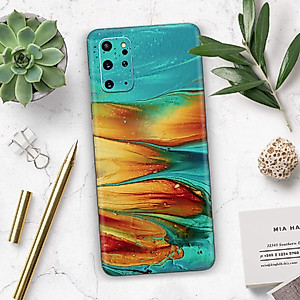 DesignSkinz Liquid Abstract Paint V60 Protective Vinyl Decal Wrap Skin Cover Compatible with The Samsung Galaxy S20 (Screen Trim & Back Glass Skin)