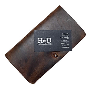 Hide & Drink, Leather Wallet, Holds Up to 4 Cards Plus Flat Bills & Coins/Pouch/Case/Purse/Cash, Handmade :: Bourbon Brown