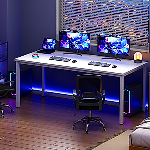 Need Large Computer Desk 70.8 x 31.5 inches Conference Table Large Office Desk Writing Table Workstation for Home Office,White 10FJGSAC3-180WW-ND