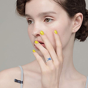 CHENGHONG Butterfly Ring 925 Sterling Silver Stereoscopic Nature Butterfly Jewelry for Mom Minimalist Animal Statement Promise Engagement Wedding Ring for Women,Sizes 7-9 (8)