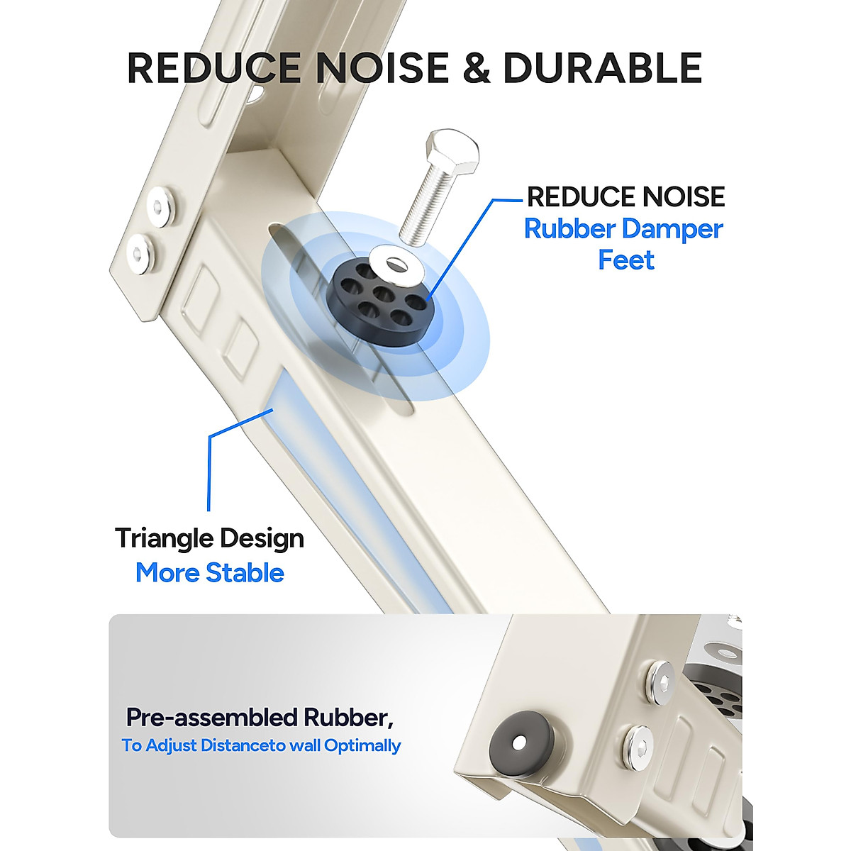 Toutgood Outdoor Mini Split Wall Mounting Bracket, Heavy-Duty Wall Bracket for 7000 Btu to 12000 Btu Ductless Mini Split Air Conditioner AC Heat Pump Systems , Max 400 Lb Capacity