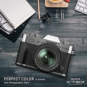 FujiFilm X-T30 II Mirrorless Digital Silver Professional 4K Wi-Fi Camera (16759706) Includes: a XF18-55mm Lens Plus a Basic Accessories Bundle