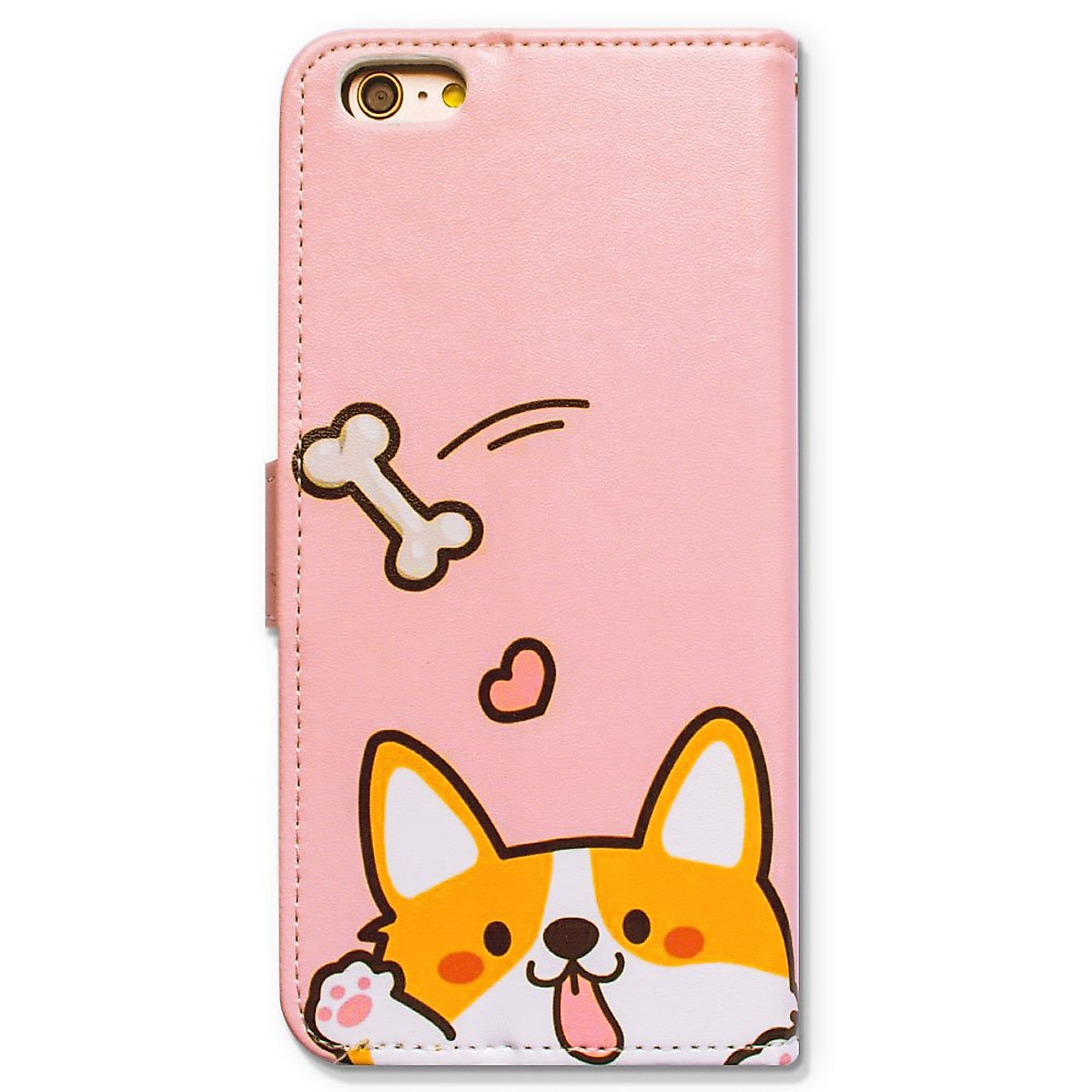 Bcov Case for iPod Touch 7/iPod Touch 6,Bcov Cute Yellow Dog Pink Wallet Flip Leather Cover Case with Credit Card ID Card Slot Holder Kickstand for iPod Touch 7/6/5