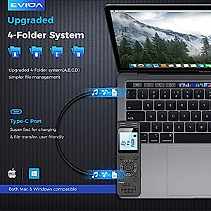 32GB Digital Voice Recorder for Lectures Meetings - EVIDA 2324 Hours Voice Activated Recording Device Audio Recorder with Playback,Password