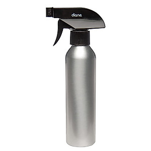 Diane Aluminum Spray Bottle Applicator with Nozzle for Hair Styling and Coloring – Small - 9.4” x 1.5”, 8oz Capacity – Silver