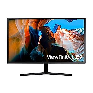 SAMSUNG UJ59 Series 32-Inch 4K UHD (3840x2160) Computer Monitor, HDMI, Display Port, Eye Saver/Flicker Free Mode, FreeSync (LU32J590UQNXZA)