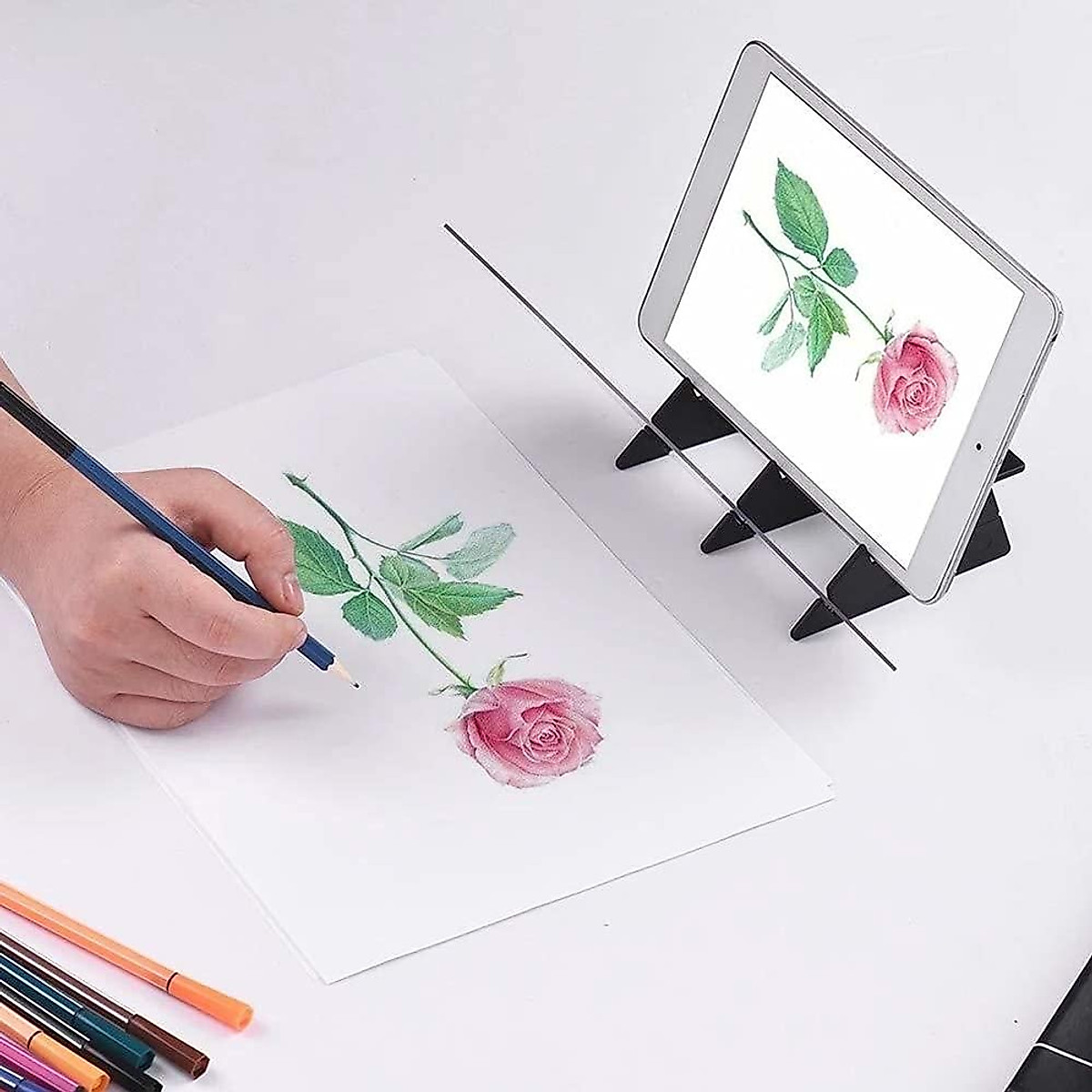 DIY Drawing Tracing Pad Optical Lenses Sketch Wizard Painting Board Zero-Based Drawing Mould Painting Reflection Tracer Art Stencil Tool Draw Projector Copy Pad for Artists,Kids,Students