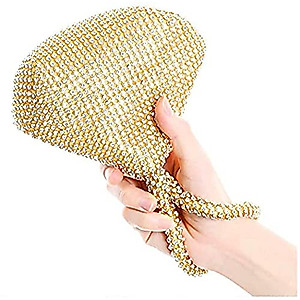 Women's Evening Bag Rhinestone Purse Handbags Triangle Style Chain Clutch Purse Bag Sparkly Party Prom Wedding Purse (Black)