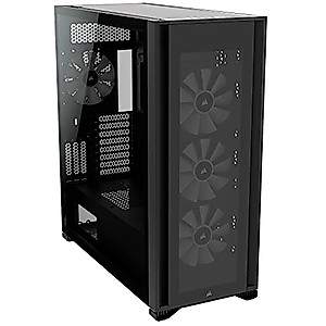CORSAIR iCUE 7000X RGB Full-Tower ATX PC Case – Three Tempered Glass Panels – Spacious Interior – Easy Cable Management – 4x CORSAIR SP140 RGB ELITE Fans Included – Black