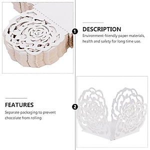 Kichvoe Gift Wrapping Paper Chocolate Packing Paper 100pcs Candy Cups Truffle Wrapper Muffin Liner Flared Paper Baking Cup Cupcake Case Tray for Bridal Shower Birthday Wedding Wedding Decor