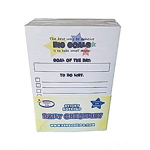 Sticky Note Pad Daily Checklist by Kenson Kids – 15 Pack (375 Sheets) - 4x6” Task Planner, Day Scheduling to do List, Goal Setting Organizational Tool for Children and Adults