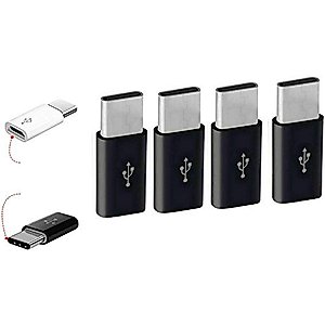 Micro USB to USB C Adapter, USB Type C Adapter Convert Connector with Resistor, Fast Charging for Samsung Galaxy S10 S9 S8 Plus Note 9 8, MacBook, LG V30 G5 G6, Moto Z2 Play (Black)