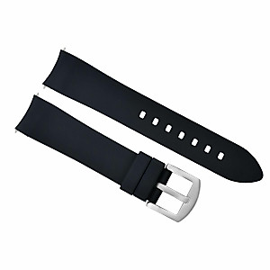 Ewatchparts CURVED END RUBBER STRAP 18-19-20-21-22-24MM COMPATIBLE WITH TAG HEUER CARRERA,F1 AQUARACER