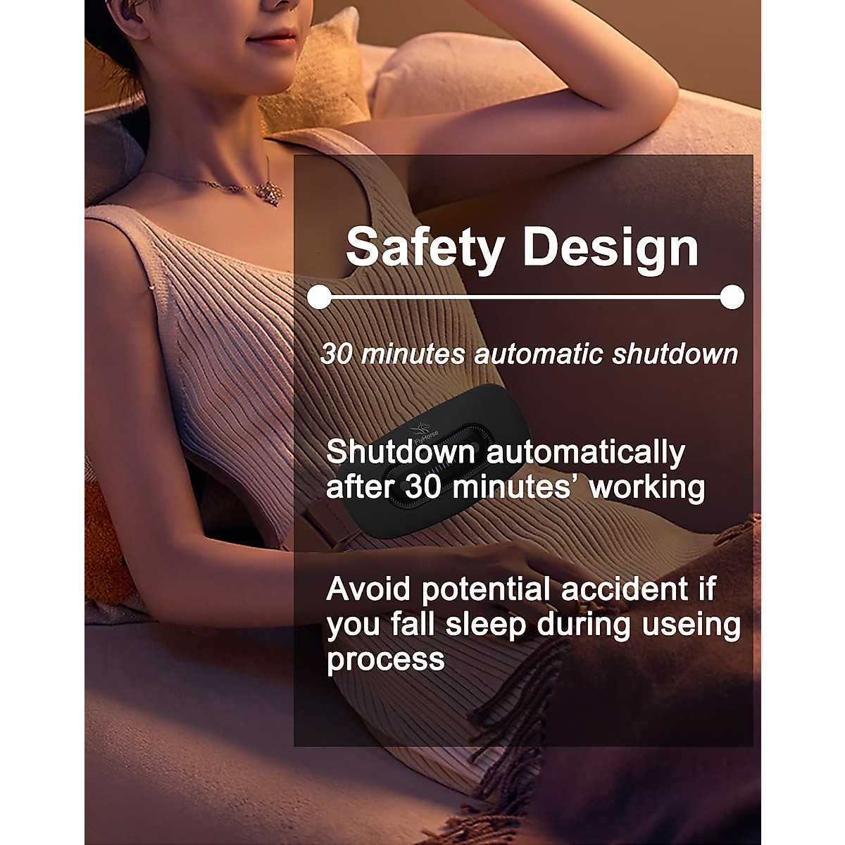 Electric Heating Pad, Portable Cordless Menstrual Heating Pad with 4 Heat Levels and 4 Massage Modes, Fast Large Heating Belly Wrap Belt for Cramps, Back Pain Relief Gifts for Women Girls Her(Black)