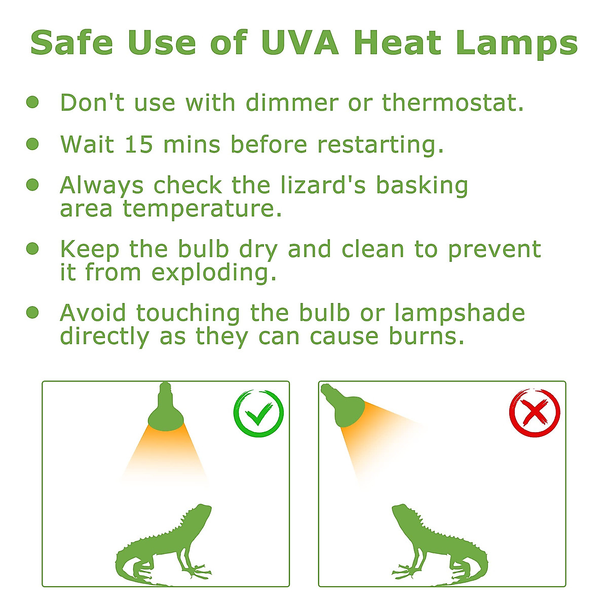 HARTOMPET 60W E26 Reptile Heat Lamp Bulbs, UVA Basking Spot Light for Bearded Dragon, Lizard, Tortoise, Chicks, Other Reptiles & Amphibians - Simulated Natural Sunlight Terrarium Heat Lamps | 2 Pack
