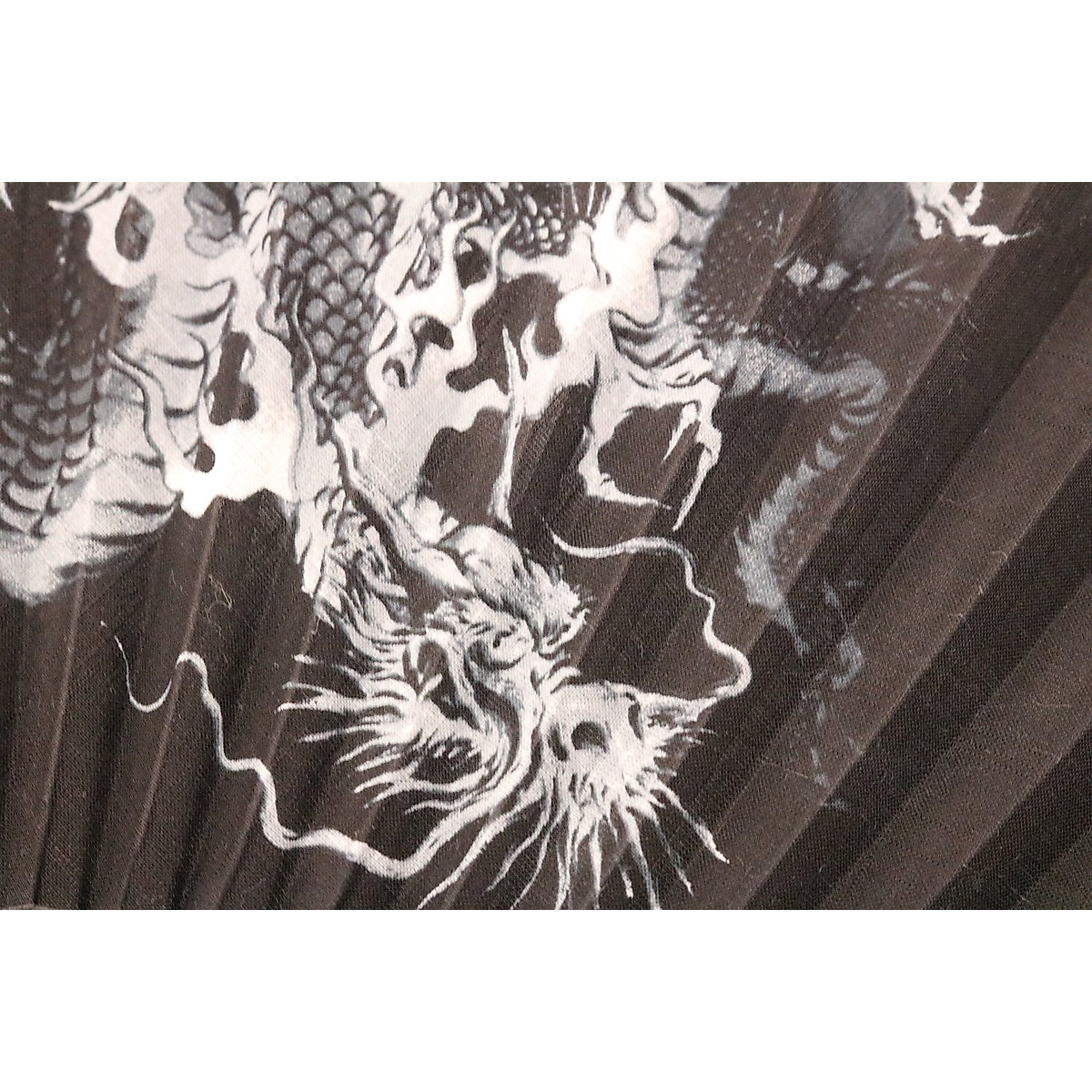 まつみ工芸 Asahi King 136001 Folding Fan Dragon Black