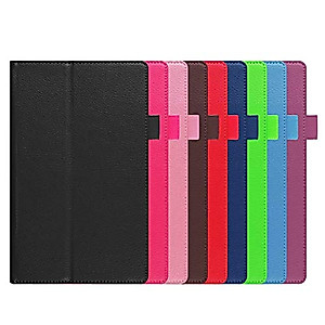 for Amazon Kindle Fire HD8 7th 8th Generation (2017/2018 Release Version) Tablet Cover,Ultra Slim Lightweight Folio Stand Leather Case for Kindle Fire HD 8 7th 8th Gen 8inch (Li-Black)