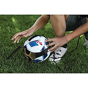 SKLZ Star-Kick Hands-Free Adjustable Solo Soccer Trainer - Fits Ball Sizes 3, 4, and 5 (Black)