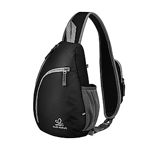 WATERFLY Crossbody Sling Bag Small Water Resistant Backpack Lightweight Shoulder Chest Daypack for Men Women Hiking Travel