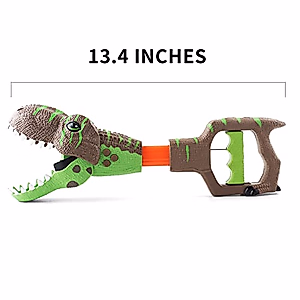 DINOBROS Dinosaur Chomper Toys for Kids with 3 Roar Sounds and Light Jurassic Dinosaurs Grabber Claw T-Rex Reacher Robot Hand Pincher Dino Snapper