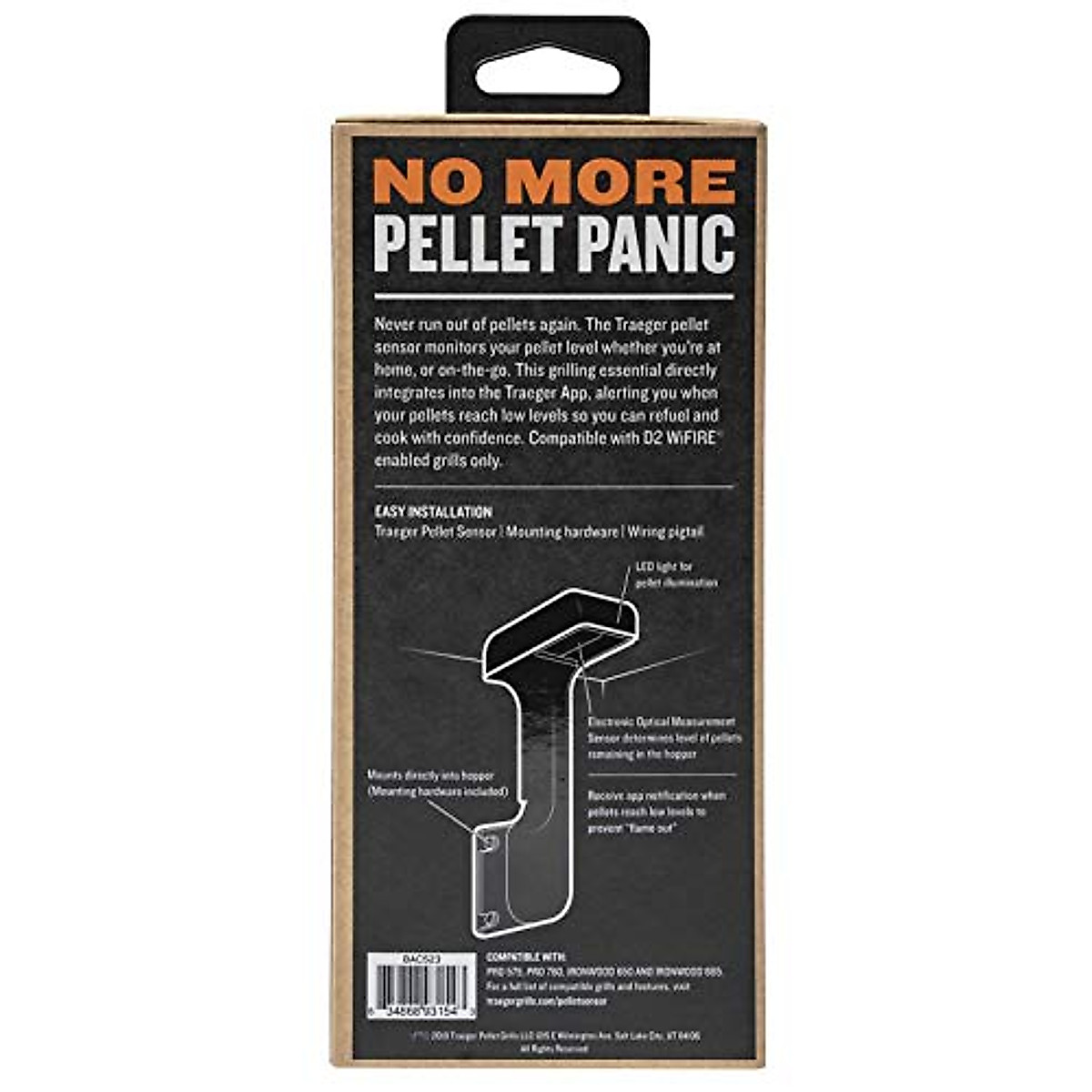 Traeger BAC523 Electric Pellet Sensor, Black