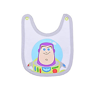 Disney Baby-Boys 1 Buzz Lightyear Toy Story Creeper and 2 Buzz Bibs To Attach To The Creeper, White/Gray, 3-6 Months (3-Piece)