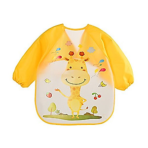 HAIMOBURG 4 Pcs Long Sleeved Baby Bibs Waterproof Sleeved Bib 9-36 Monts