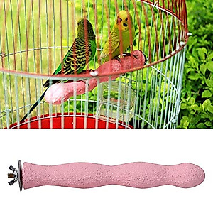 Bird Perch, Parrot Claw and Beak Frosted Grinding Bar Standing Stick Cage Toy for Parakeet African Grey Amazon Cockatoo Budgies Cockatiel(L)